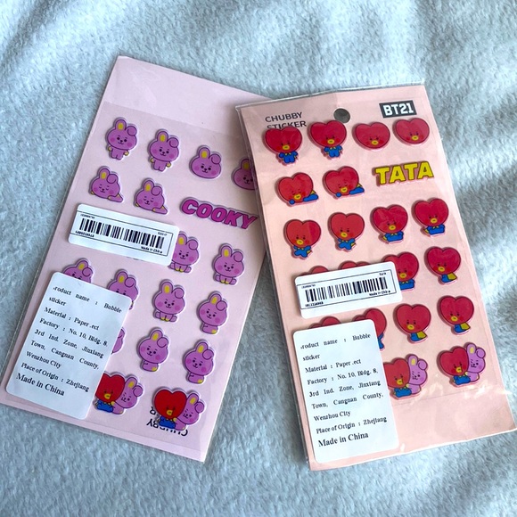 BT21 | Design | Bt2 Cooky Tata Puffy Stickers | Poshmark